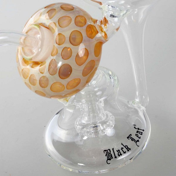 Black Leaf One Arm Recycler Amber Dab RIg • Buy Now | Puff Puff Palace