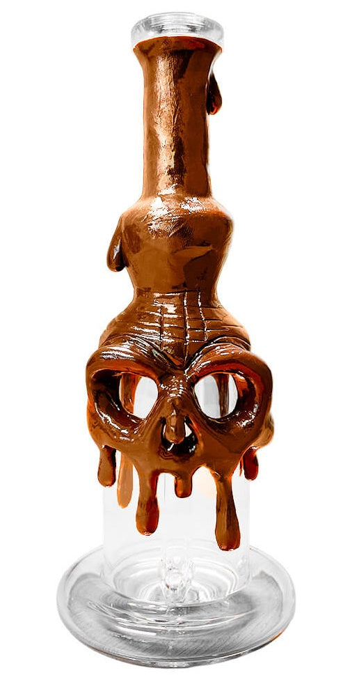 Black Sheep ''Dripping Skull'' Brown Clay Bong – Puff Puff Palace