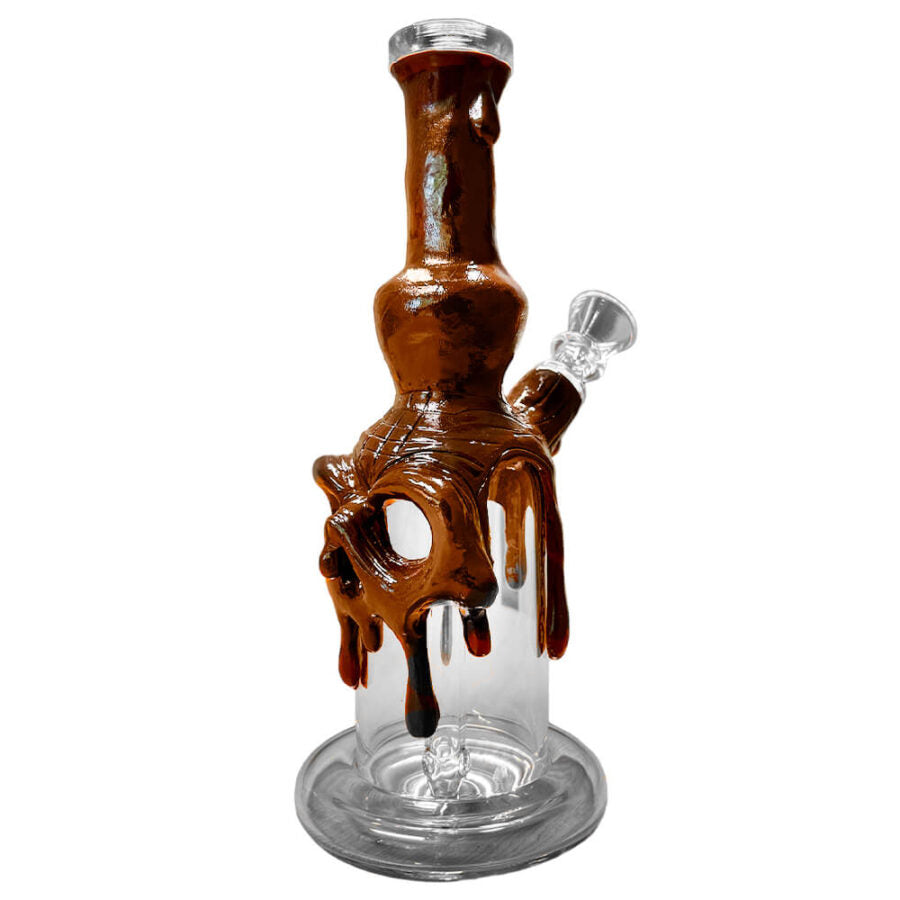 Black Sheep ''Dripping Skull'' Brown Clay Bong – Puff Puff Palace
