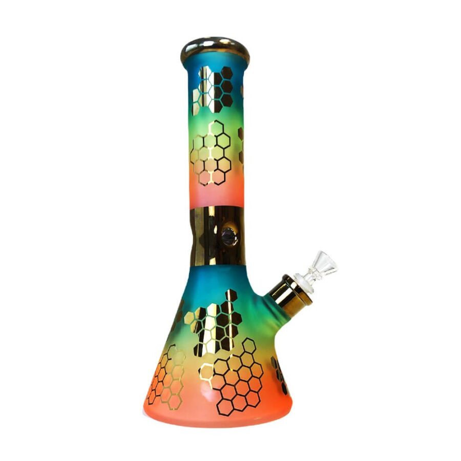 Black Sheep ''Rainbow Bee Hexagon'' Beaker Bong – Puff Puff Palace