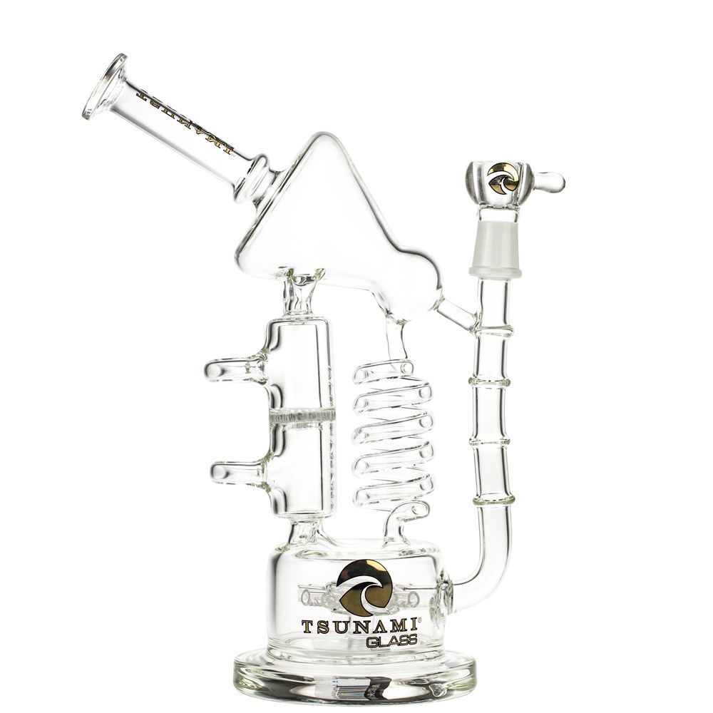 Tsunami Twisted Sprinkler Honeycomb Recycler Bong – Puff Puff Palace